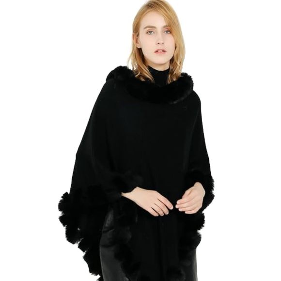 Нzхsnу | Accessories | Shawl Wrap For Women Faux Fur Poncho Cape Large ...